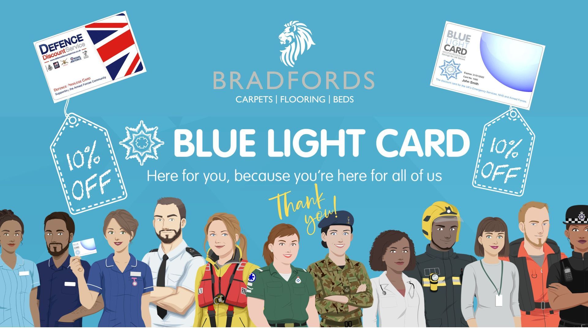 Blue Light Card Discounts at our store in Evesham – Bradfords Carpets ...